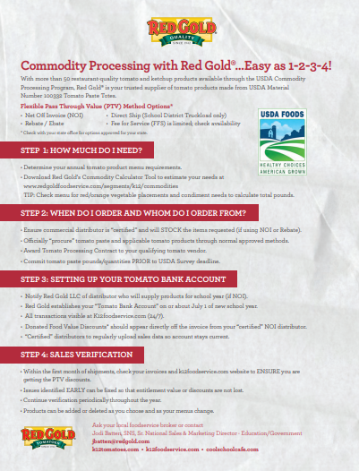 Red Gold SY25/26 K12 Commodity Processing Easy Steps | Red Gold Tomatoes