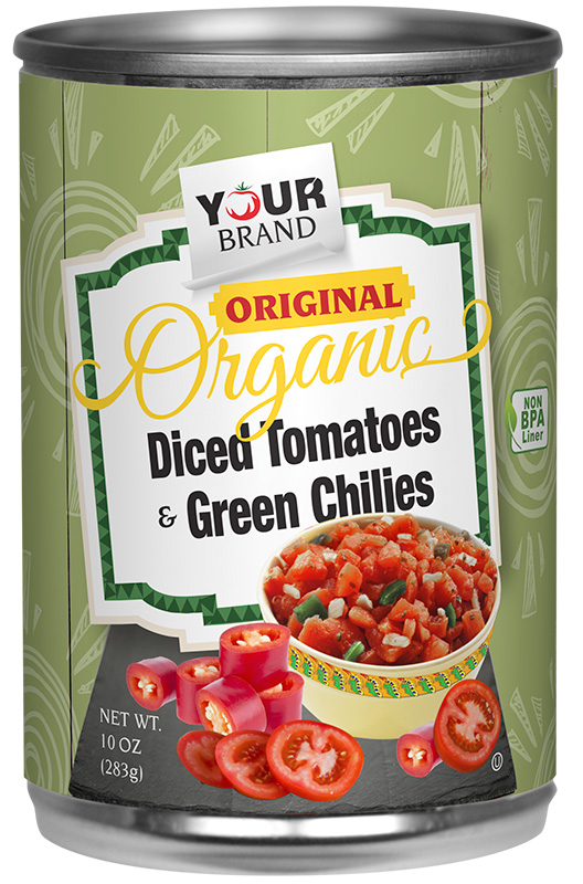 10 oz Organic Original Diced Tomatoes & Green Chilies | Red Gold Tomatoes