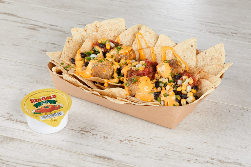 Chef-Inspired Queso Meatball Nachos | Red Gold Tomatoes
